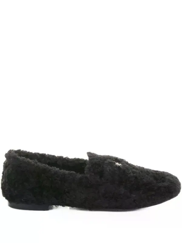 Casadei Shearling Slip-on Loafers - C25199000|black